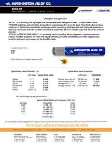 8018-C1 DC TDS – Washington Alloy